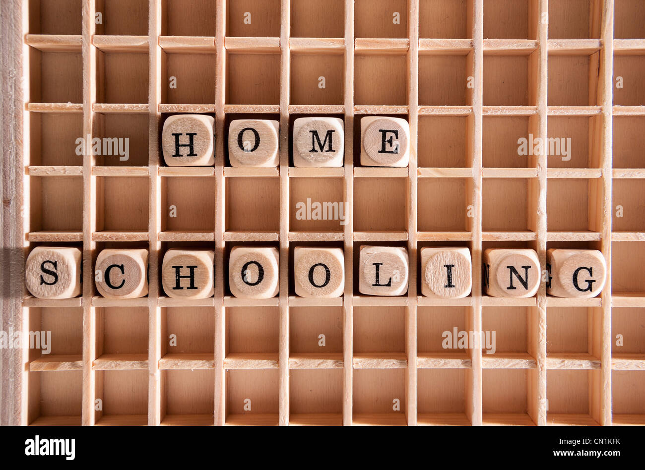 Home schooling words construction with letter blocks / cubes and a ...