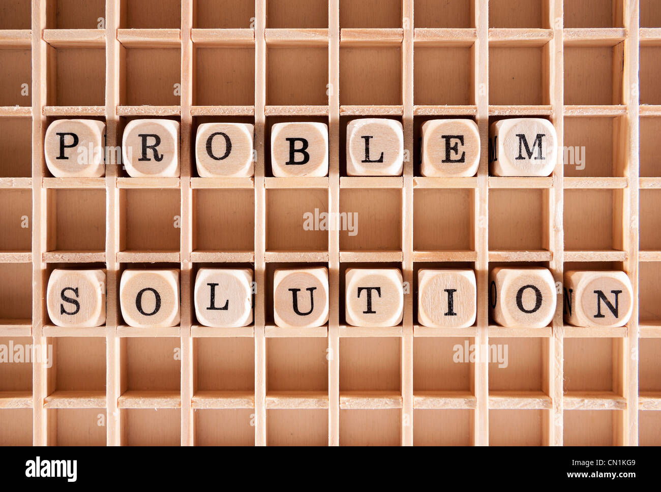 Problem Solution words construction with letter blocks / cubes and a ...
