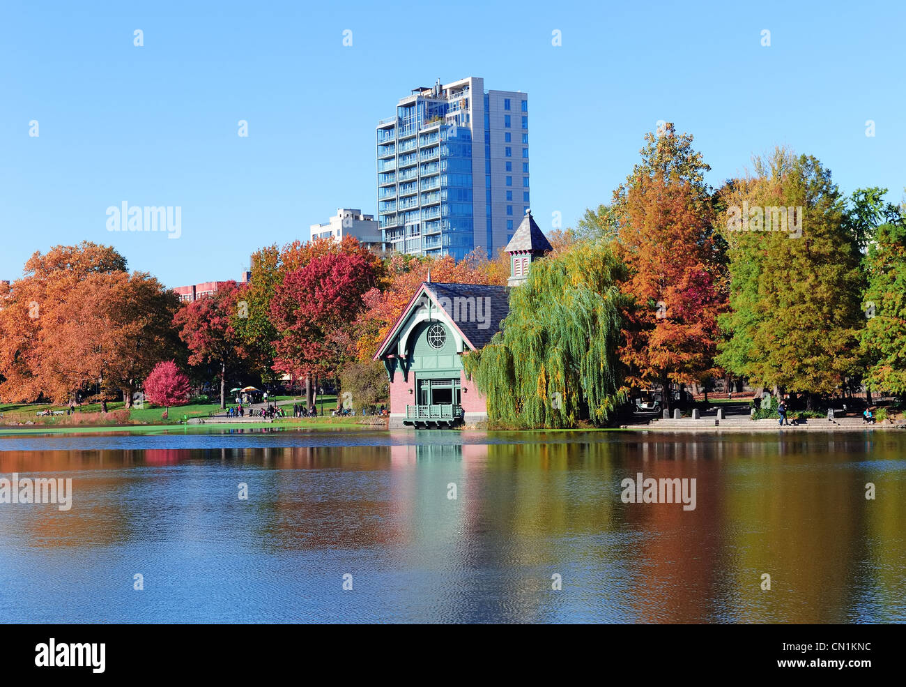 Autumn in Central Park north end in New York City Manhattan with ...