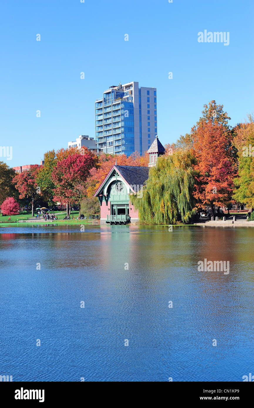 Autumn in Central Park north end in New York City Manhattan with ...