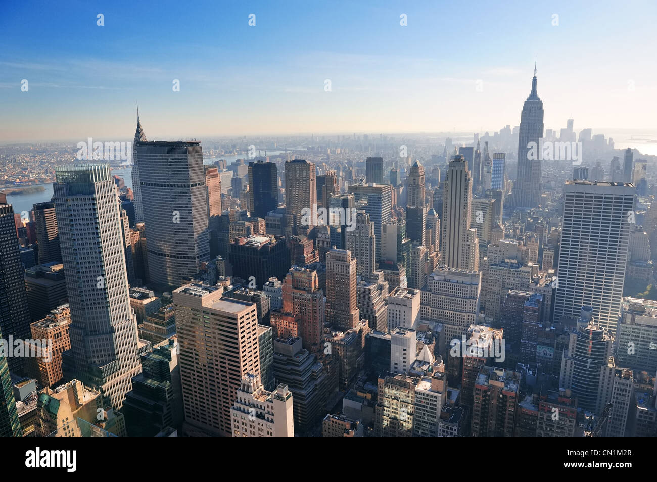 Manhattan skyline day aerial hi-res stock photography and images - Alamy