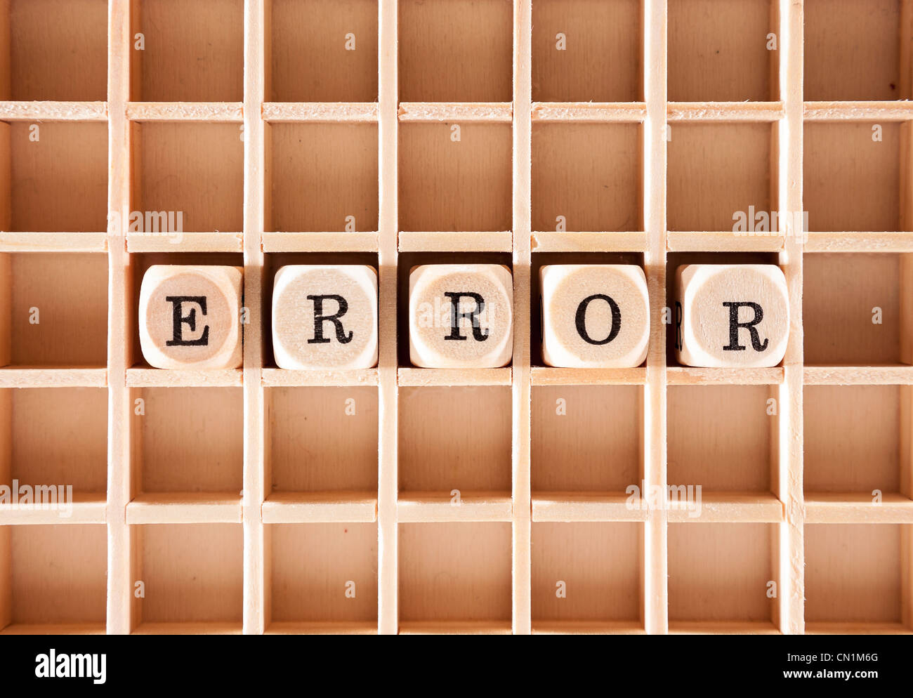 Error word construction with letter blocks / cubes and a shallow depth ...