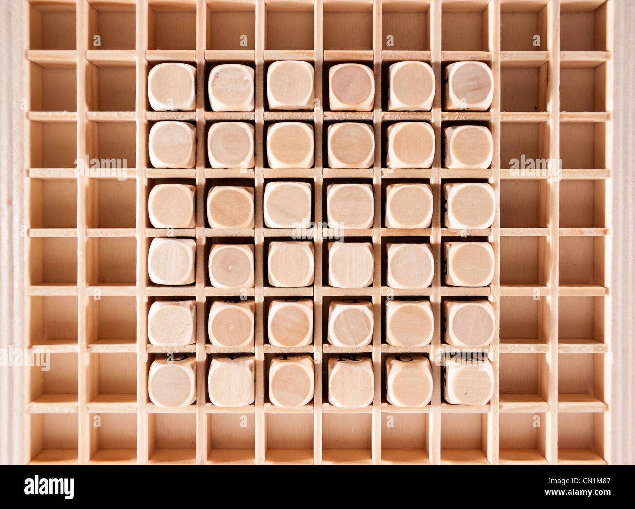 Blank letter blocks / cubes to write the desired letters Stock Photo ...