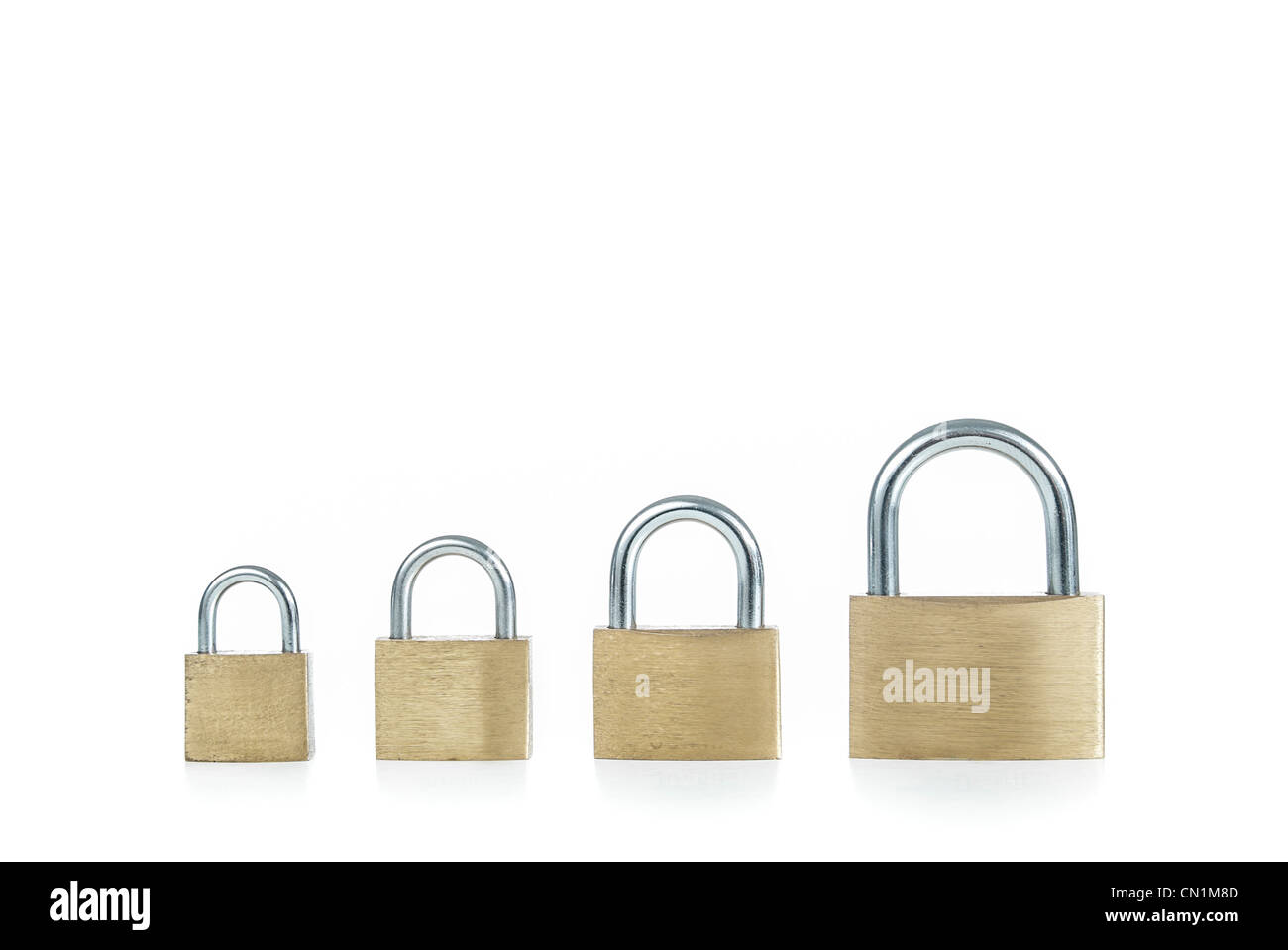 Metal padlock on a white background Stock Photo - Alamy