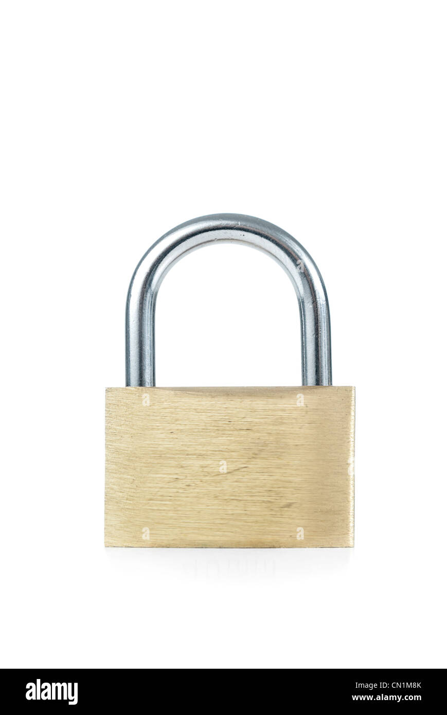 Metal padlock on a white background Stock Photo - Alamy