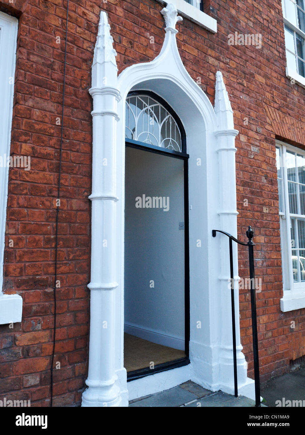 Gothic entrance to house in Manchester UK Stock Photo - Alamy