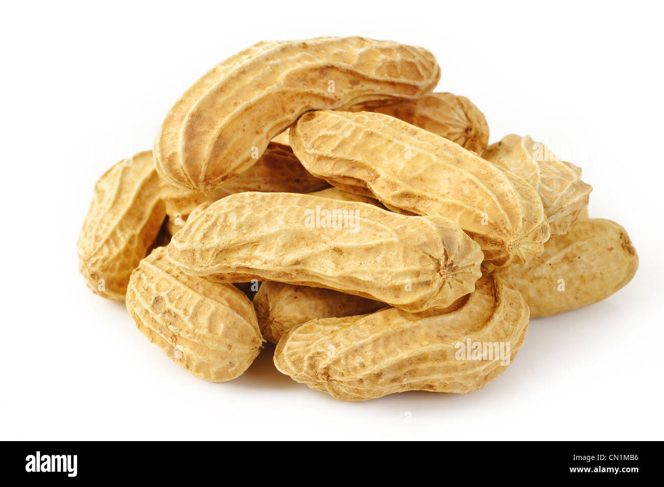 peanuts on white background Stock Photo - Alamy