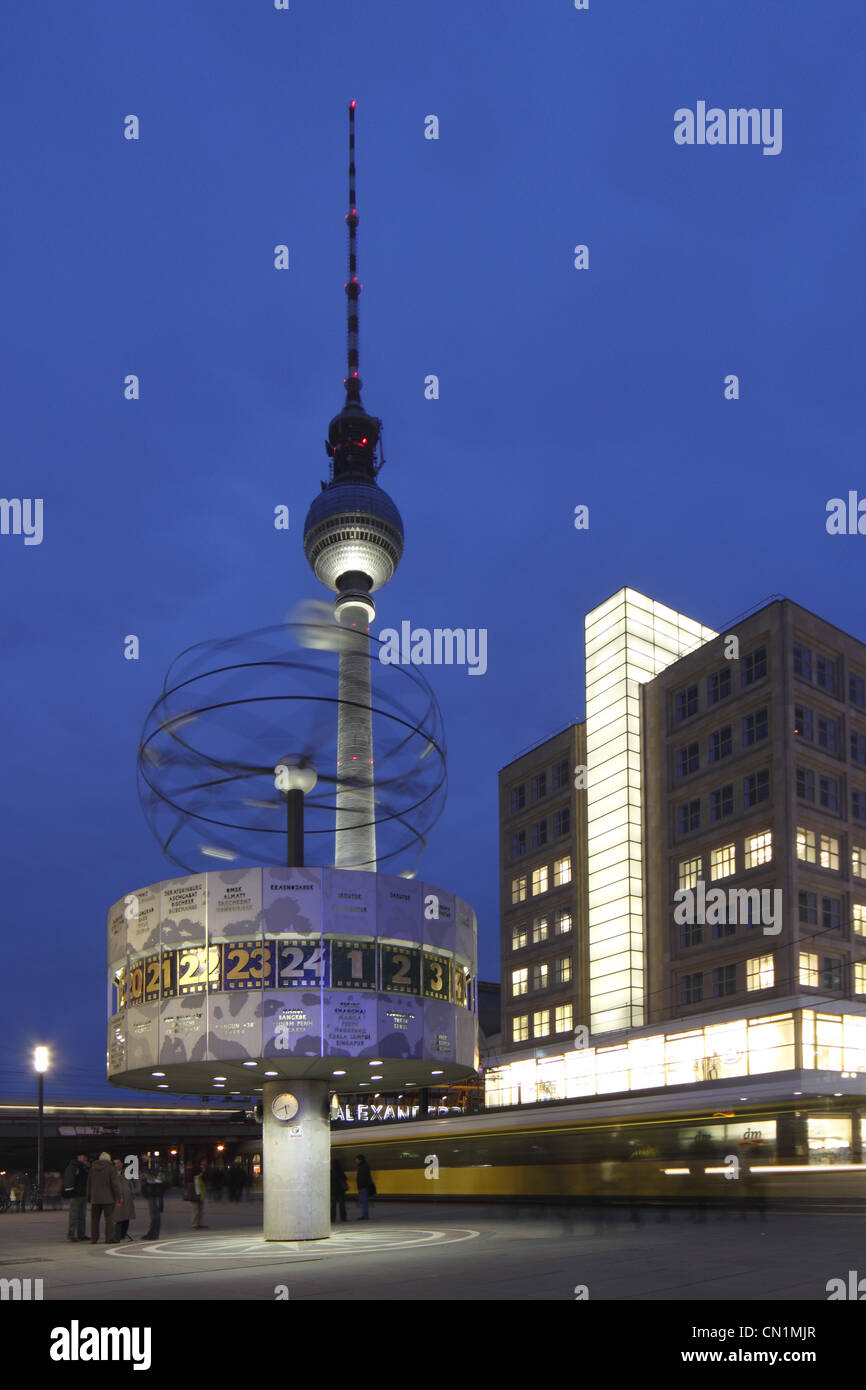 Berlin Mitte Alexander Square Place World Time Clock Stock Photo - Alamy