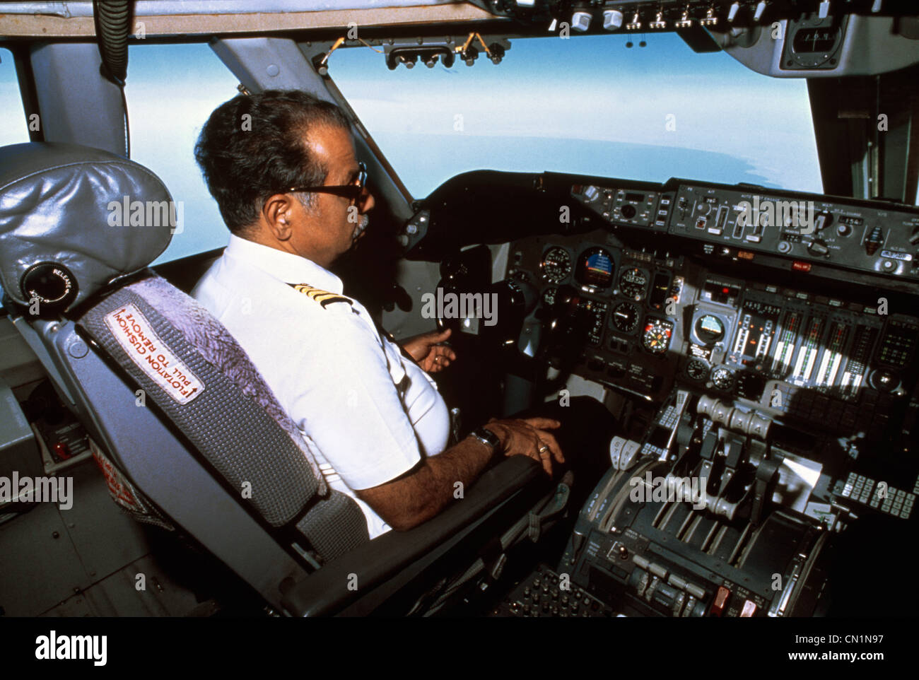 Saudi Arabia Pilot In Aeroplane Cockpit Stock Photo - Alamy