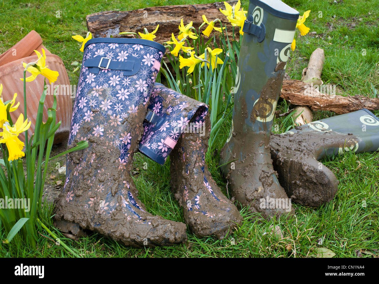 Wellies muddy hi-res stock photography and images - Alamy