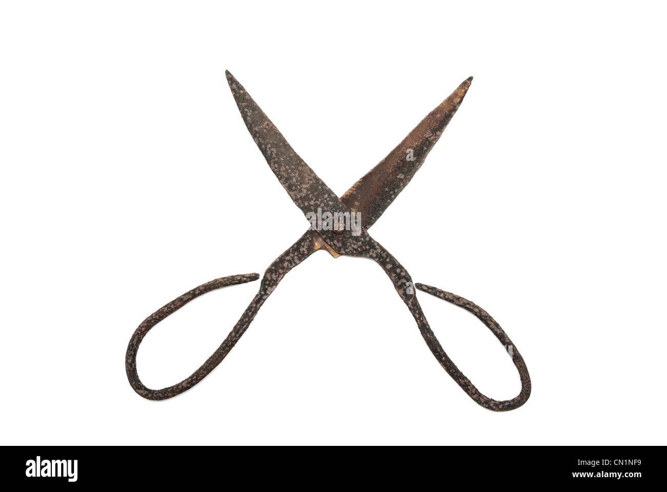 A pair of very old and rusty scissors on a white background Stock Photo ...