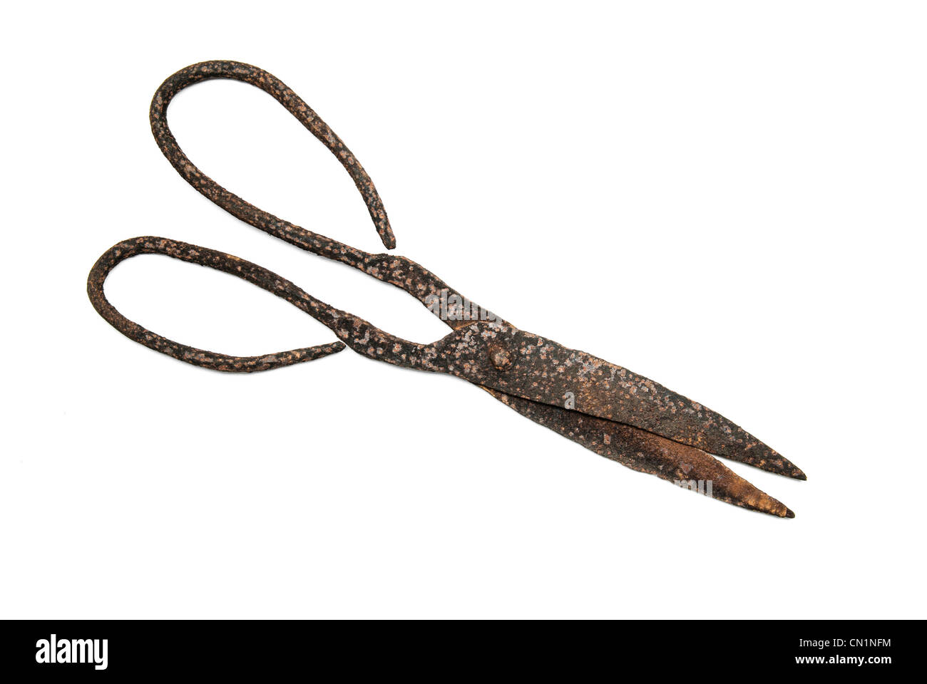 A pair of very old and rusty scissors on a white background Stock Photo ...