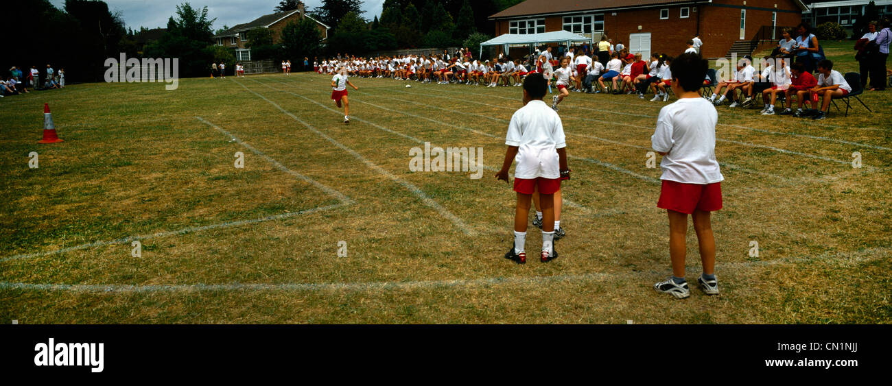 Junior School Sports Day Relay Race Children Running School Stock Photo ...