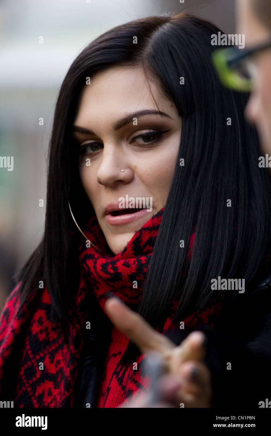Jessie J signs autographs outside Radio1 Stock Photo - Alamy