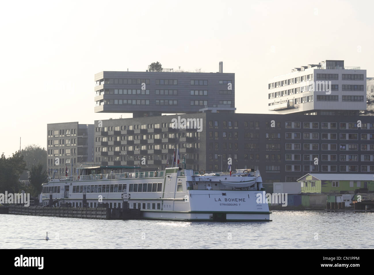 Netherlands Amsterdam Harbor Dock Flat Residential Stock Photo - Alamy