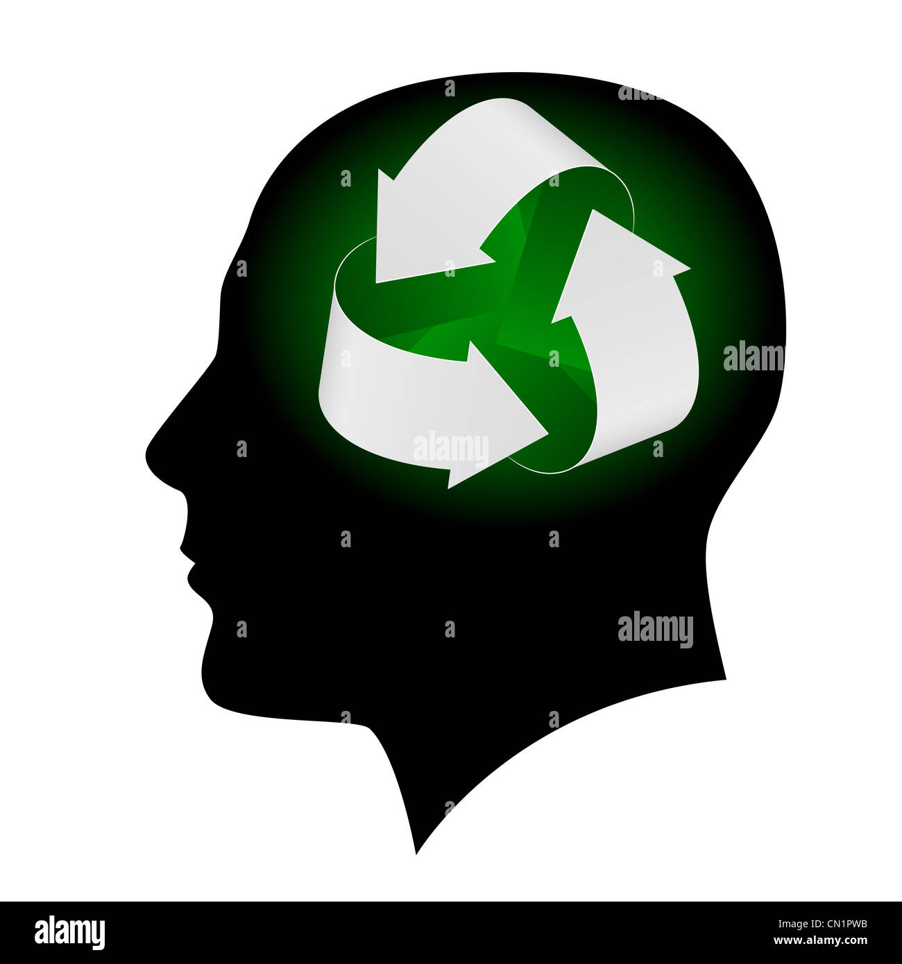 Ecology symbol in human head. Illustration on white background for ...