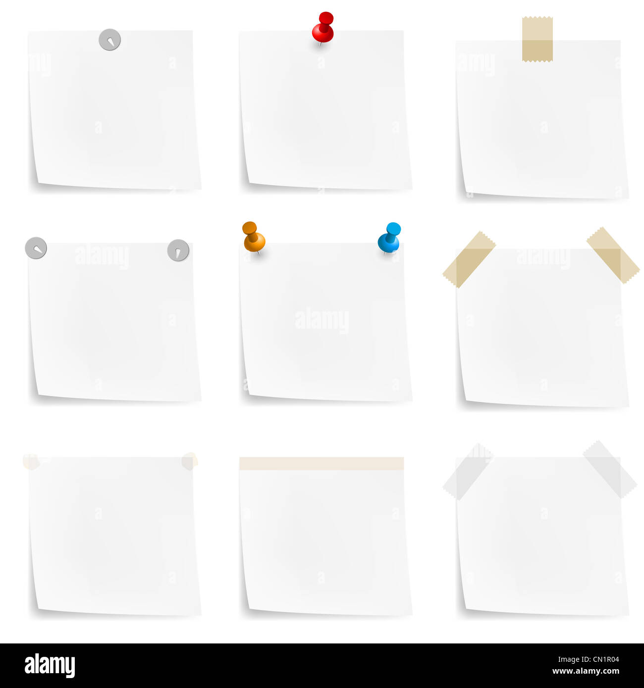 Paper notes and stickers. Illustration on white background Stock Photo ...