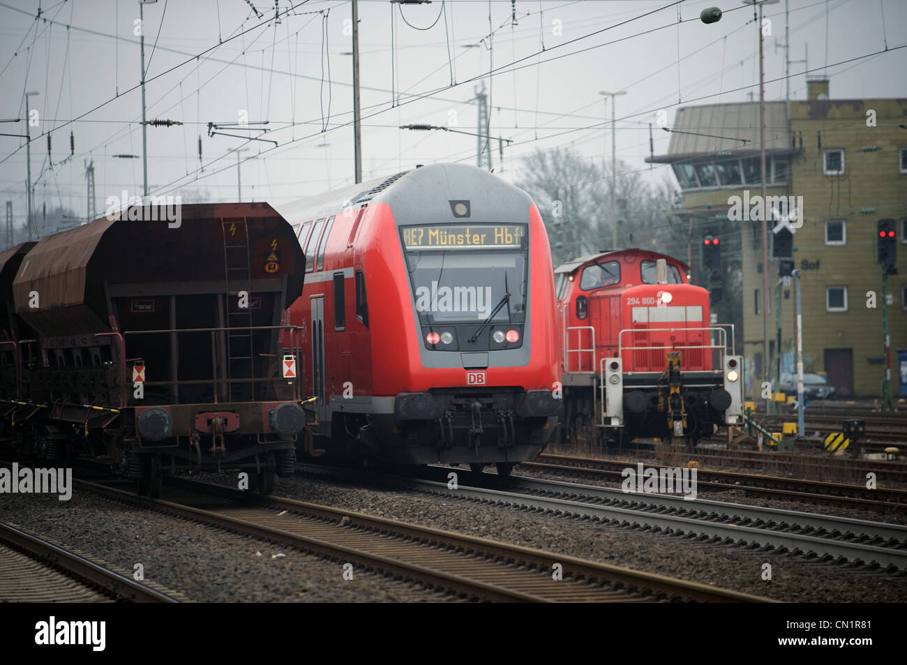 Passenger and freight trains Solingen Germany Stock Photo - Alamy