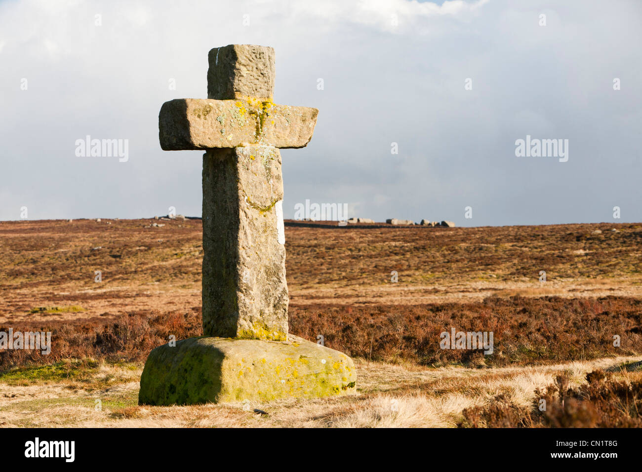 Cowpers Cross, an ancient stone cross stands close to the old Roman ...