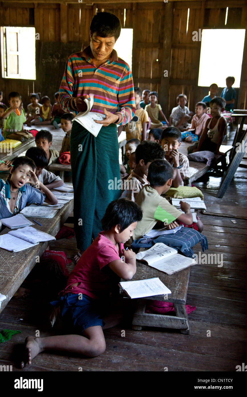 Chin Village School classroom, Rakhine State, Burma (Myanmar Stock ...