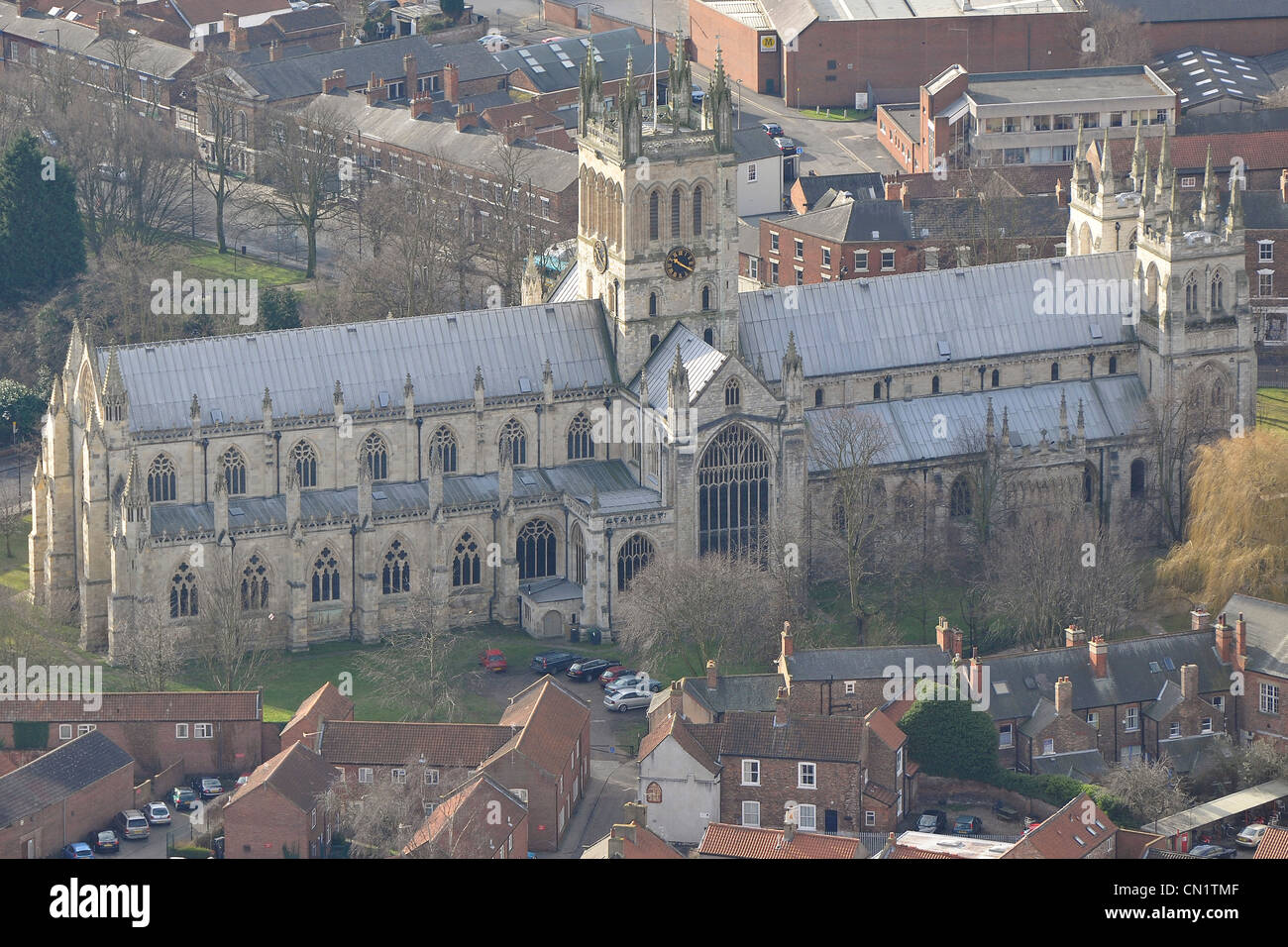 Selby Abbey North Yorkshire from the air Stock Photo - Alamy