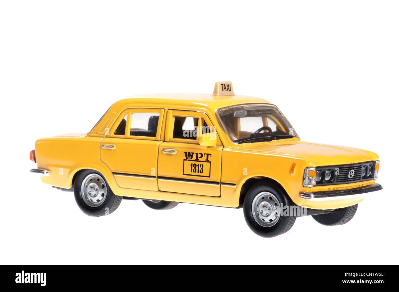 Fiat 125 p taxi on white background Stock Photo - Alamy