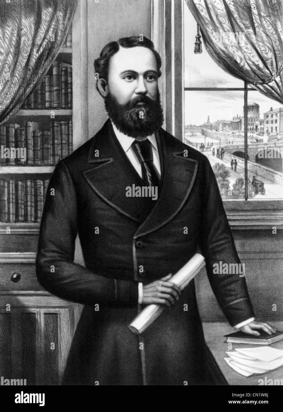 Vintage portrait of Irish political leader Charles Stewart Parnell ...
