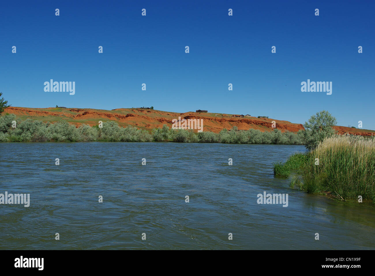 Beautiful colors on Wind River near Thermopolis, Wyoming Stock Photo ...
