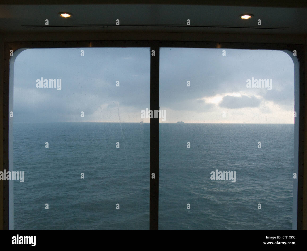 View of English Channel from ferry window Stock Photo - Alamy