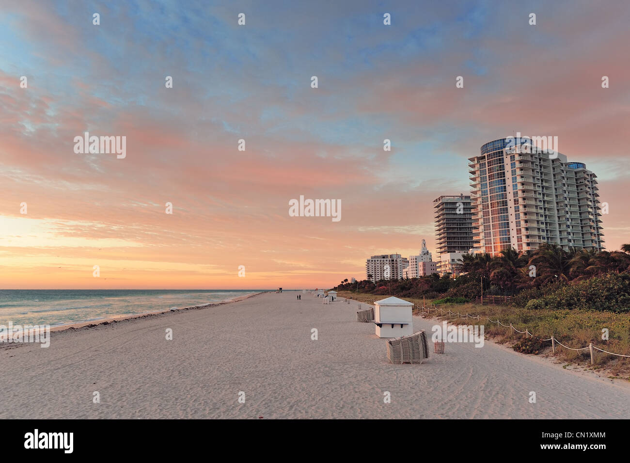 Miami Beach ocean view at sunset Stock Photo - Alamy