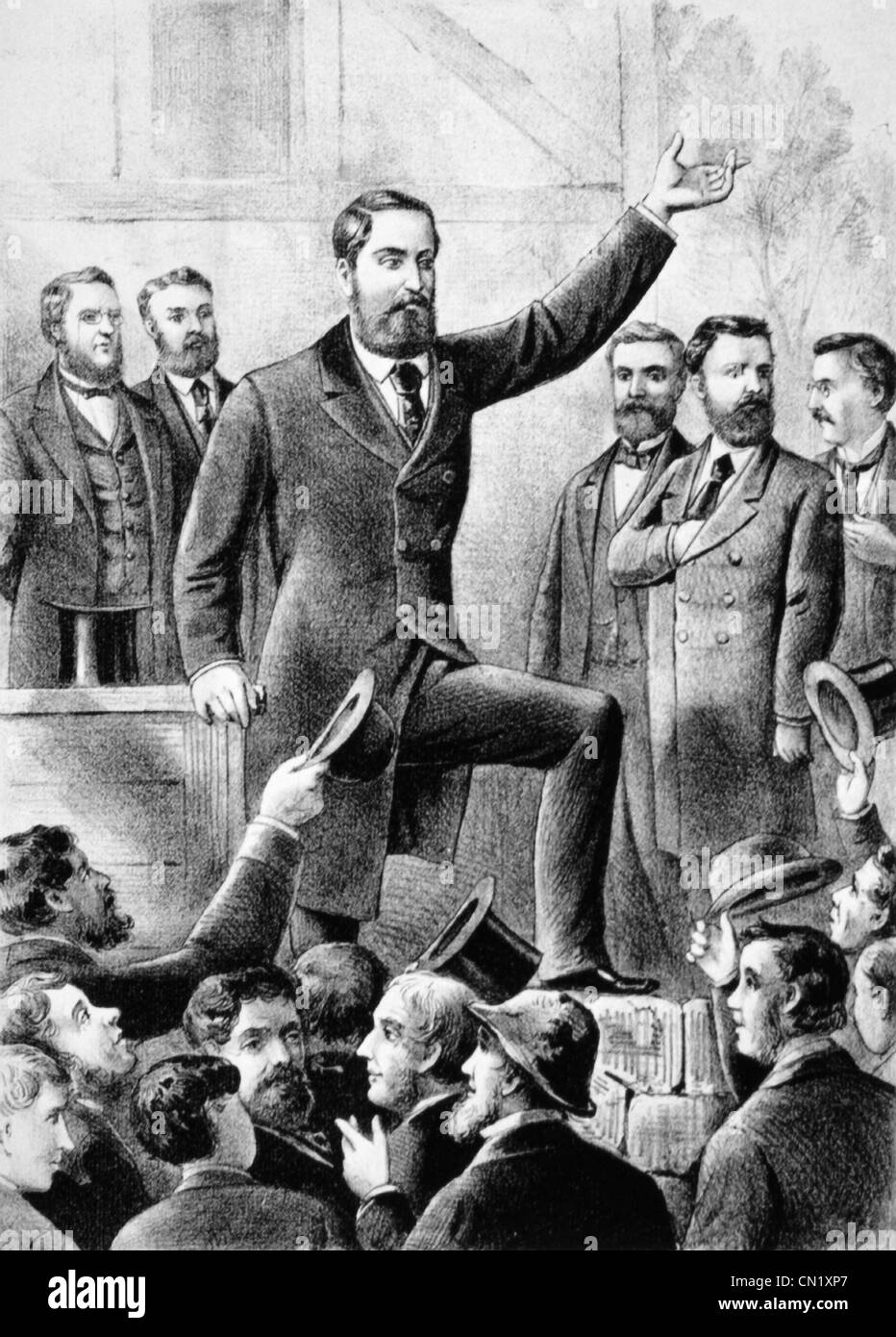 Vintage portrait of Irish political leader Charles Stewart Parnell ...