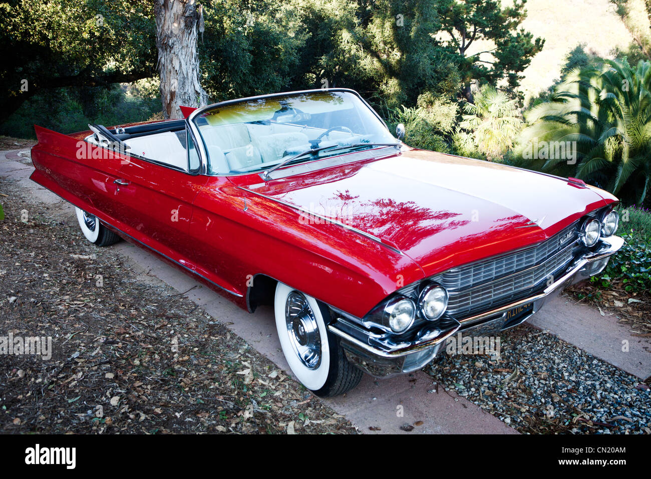 Red classic vintage convertible1950s Cadillac Stock Photo - Alamy