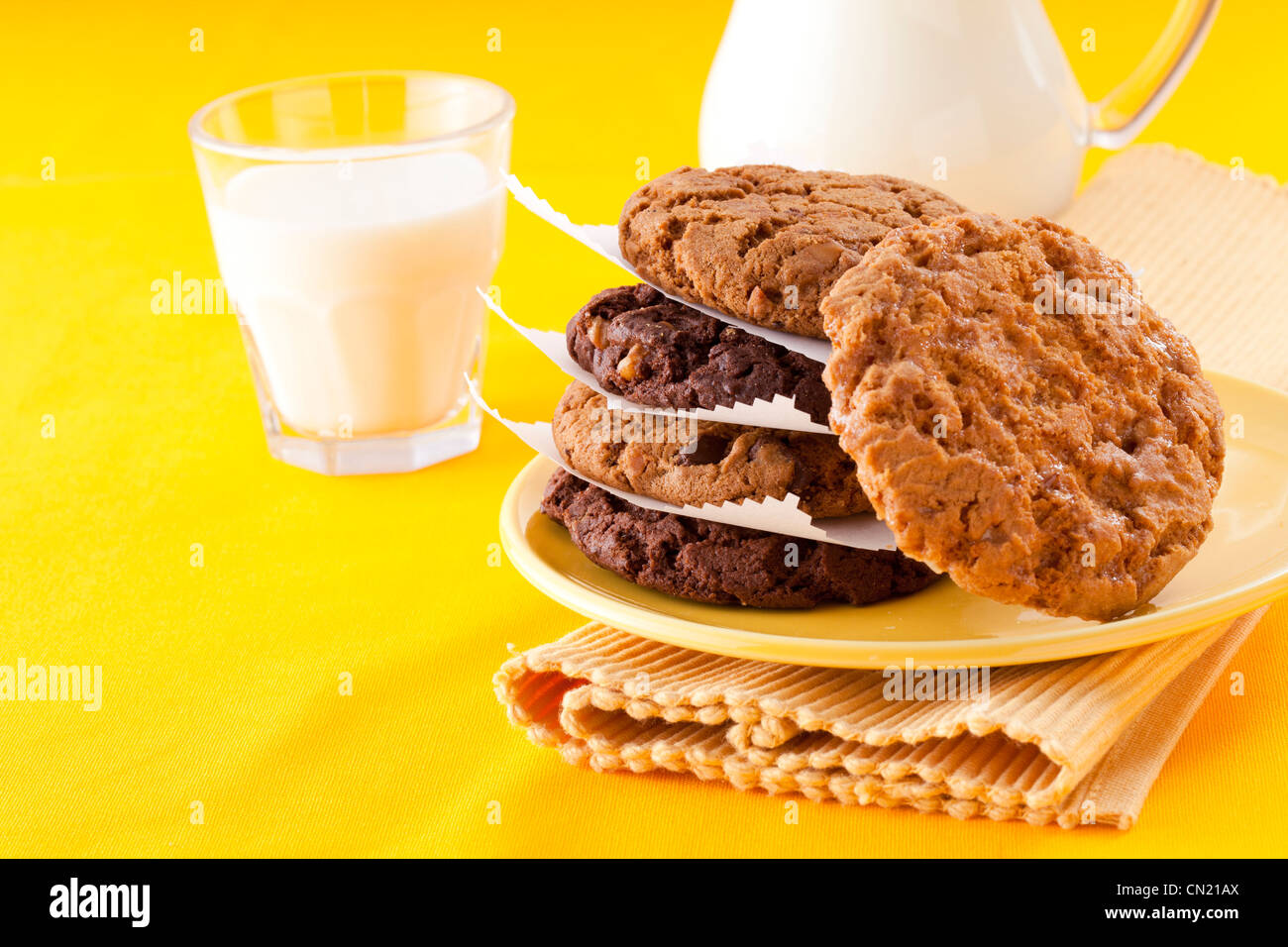 Milk with cookies Stock Photo - Alamy