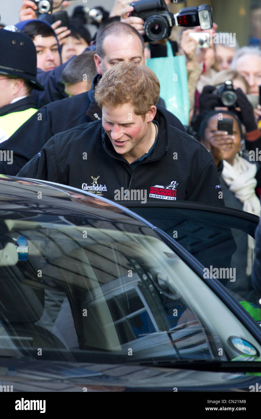 Prince Harry leaves the Bafta Building in London Stock Photo - Alamy