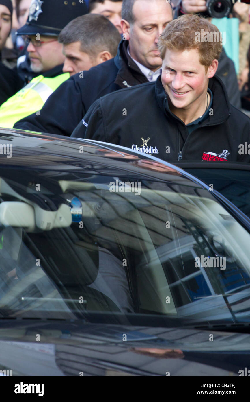 Prince Harry leaves the Bafta Building in London Stock Photo - Alamy