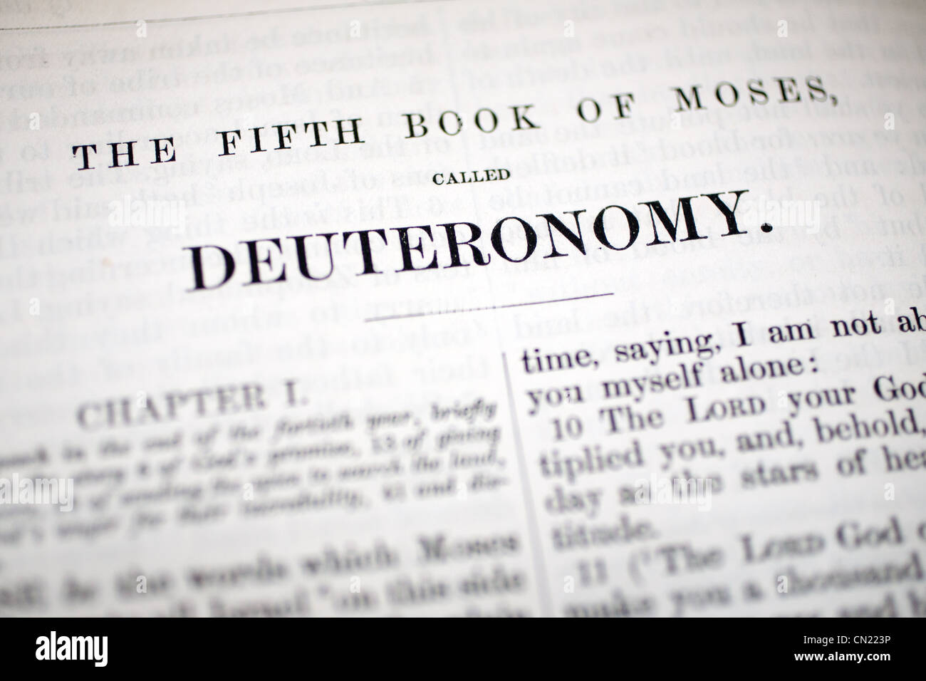 Deuteronomy Bible heading Stock Photo - Alamy