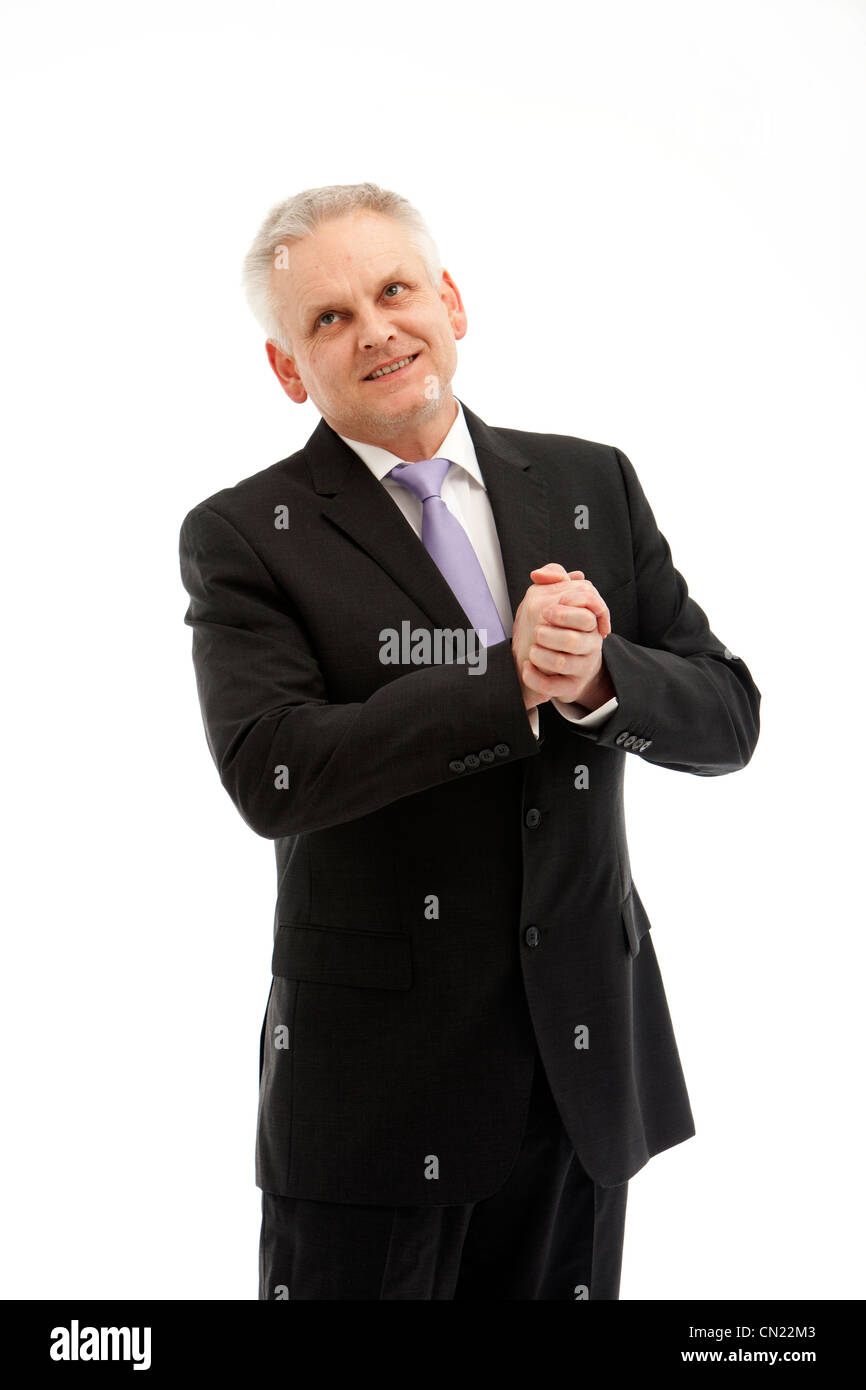 Senior man in suit on white background Stock Photo - Alamy