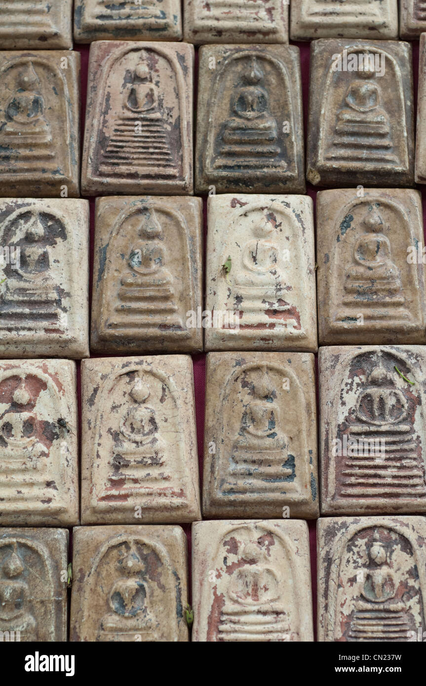 Thailand, Bangkok Amulet Market. Local religious amulets, charms ...