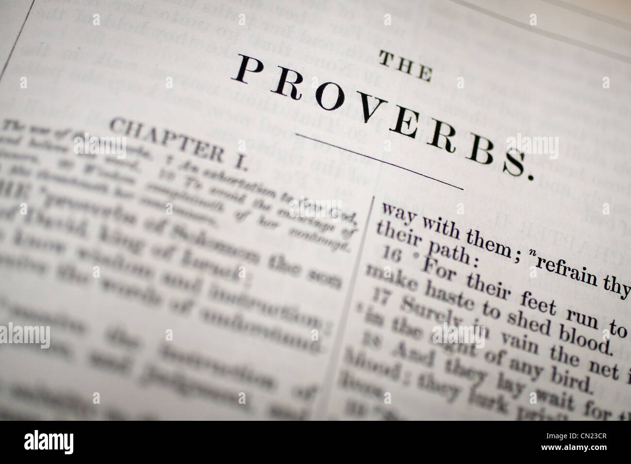 Proverbs Bible heading Stock Photo - Alamy