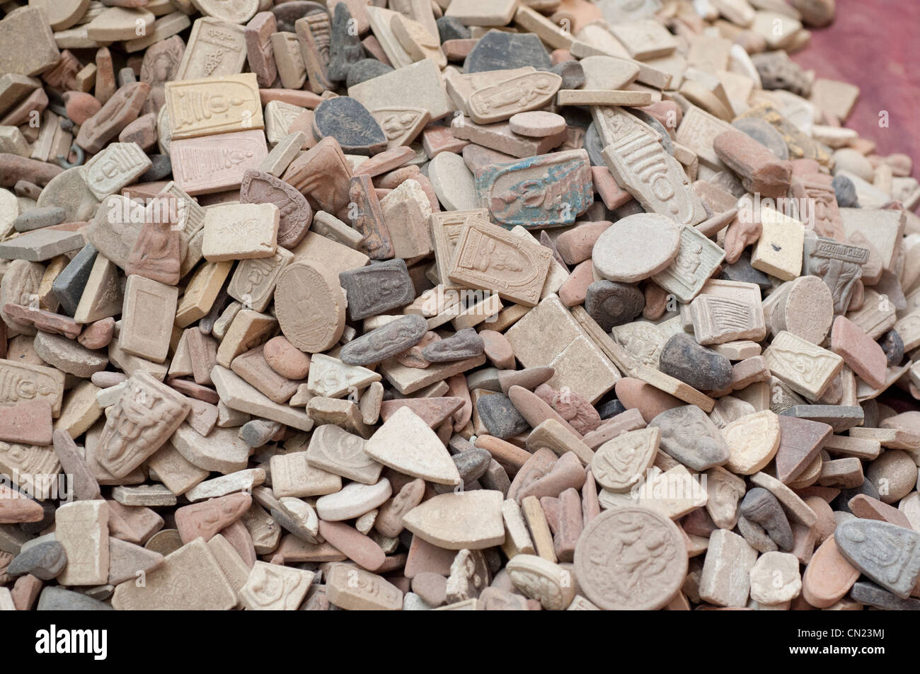 Thailand, Bangkok Amulet Market. Local religious amulets, charms ...