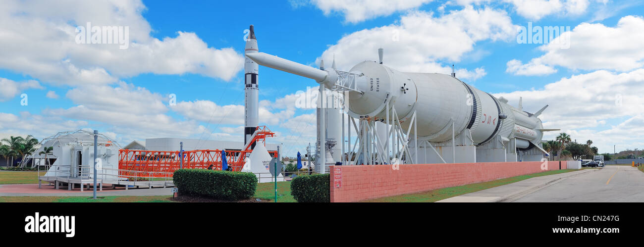Kennedy Space Center Rocket Garden panorama Stock Photo - Alamy