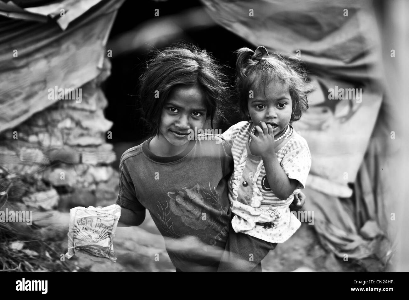 kid, child, children, kids in Thapathali slum, Katmandu, Nepal, April ...