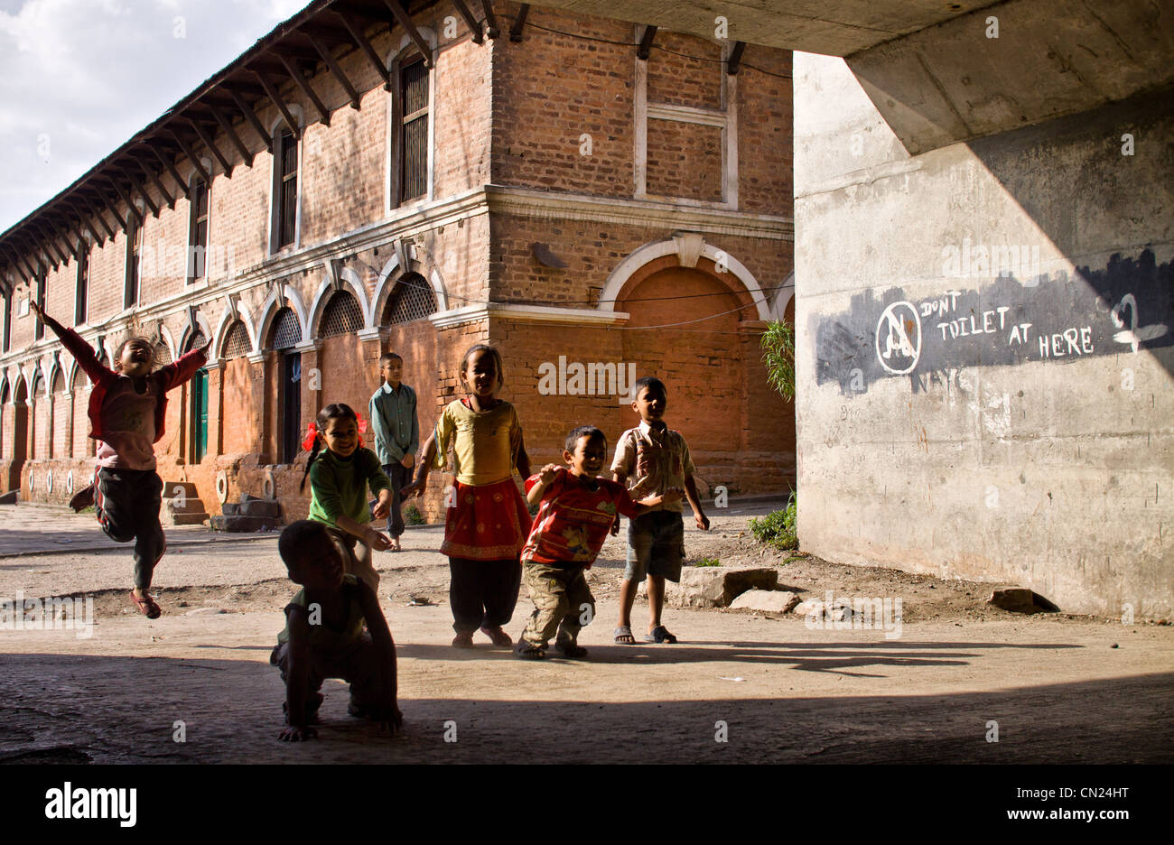 kid, child, children, kids in Thapathali slum, Katmandu, Nepal, April ...
