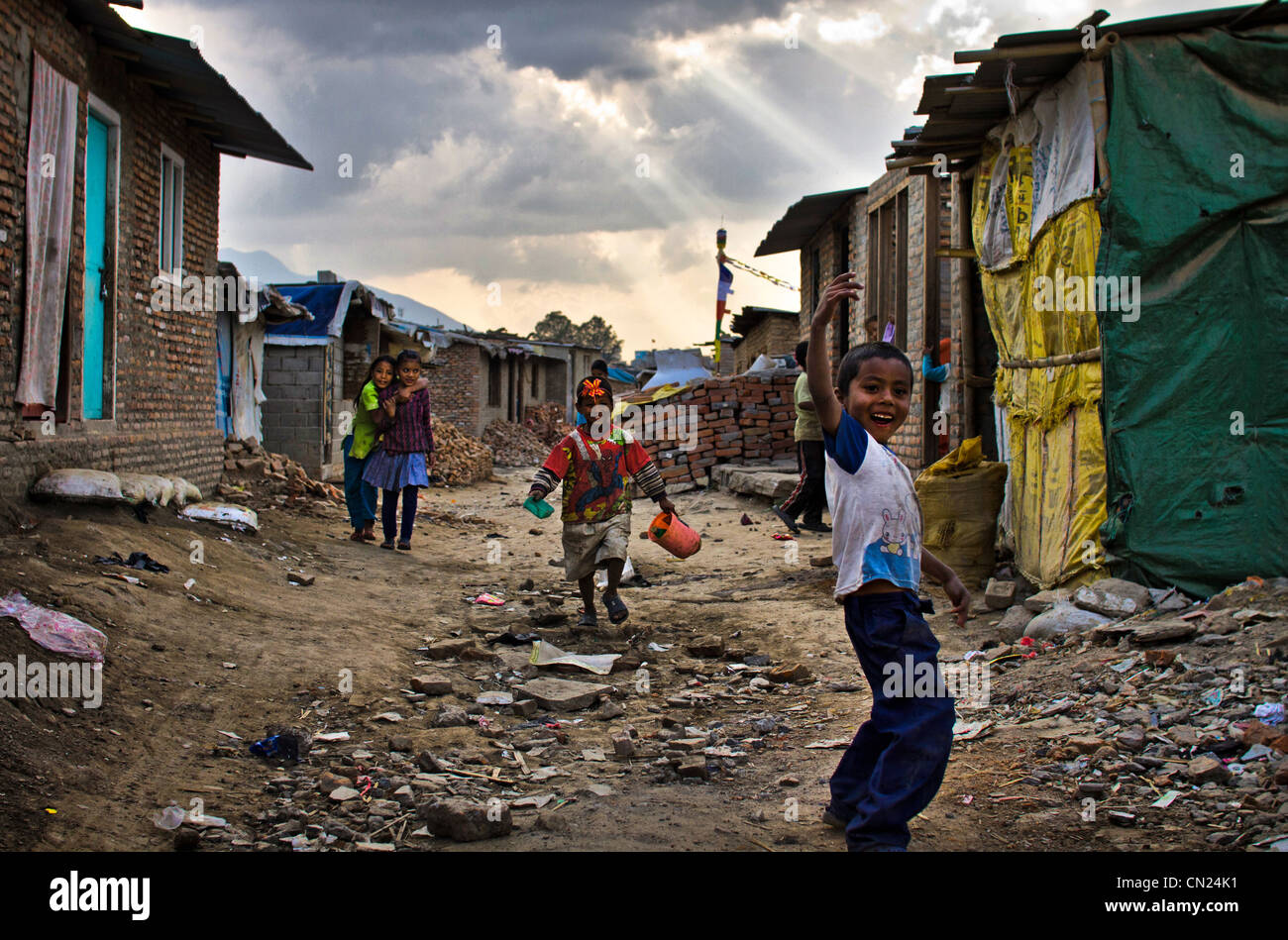 kid, child, children, kids in Thapathali slum, Katmandu, Nepal, April ...