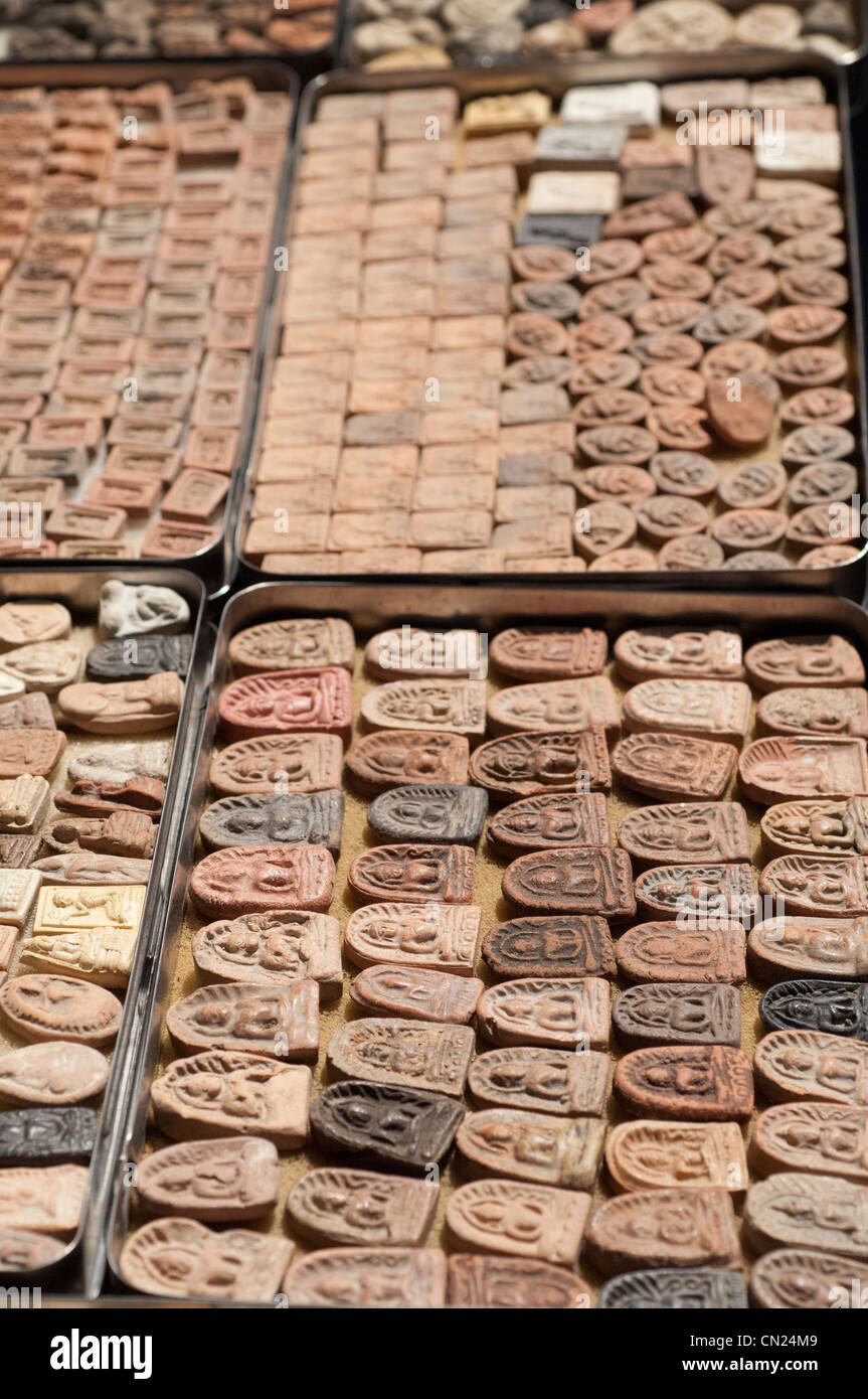 Thailand, Bangkok Amulet Market. Local religious amulets, charms ...