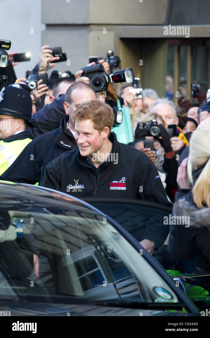 Prince Harry leaves the Bafta Building in London Stock Photo - Alamy