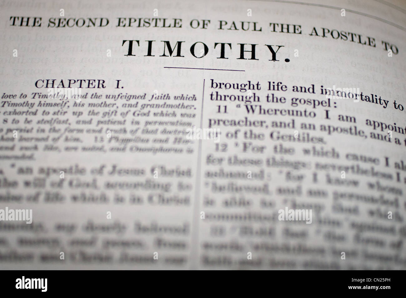 Second Timothy Bible heading Stock Photo - Alamy