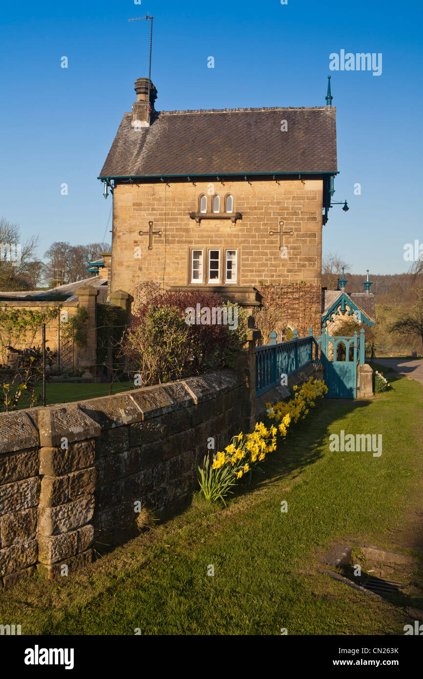 Edensor village, Chatsworth Estate, Derbyshire, England, UK Stock Photo ...