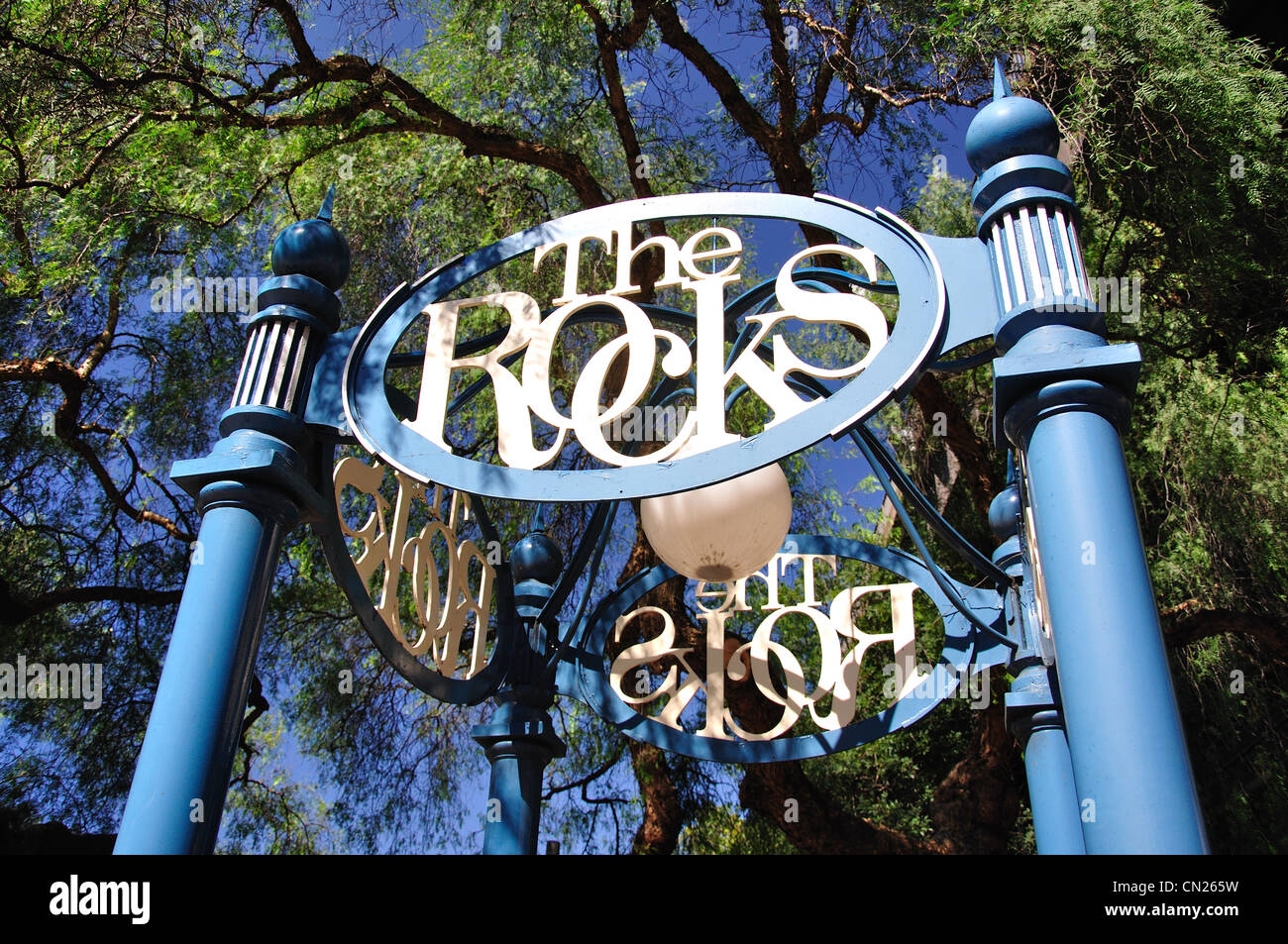 'The Rocks' historic area sign, George Street, Sydney, New South Wales ...