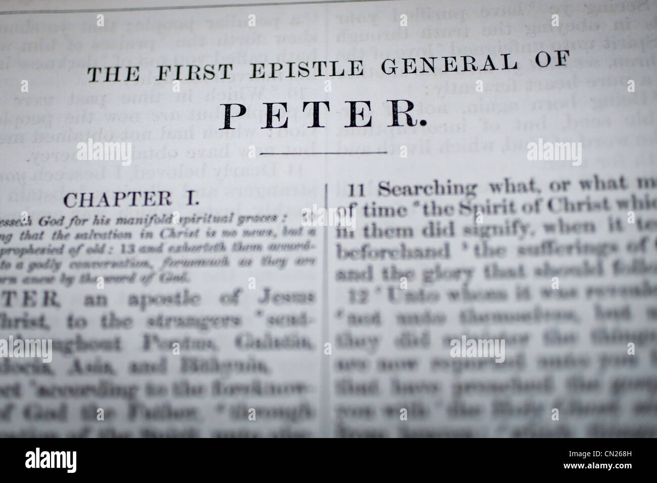 First Peter Bible heading Stock Photo - Alamy